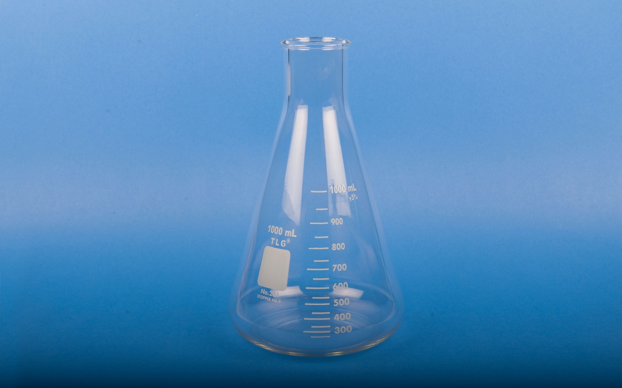 Erlenmeyer Flask, Narrow Neck With Graduation, Capacity 4000mL, Rubber ...