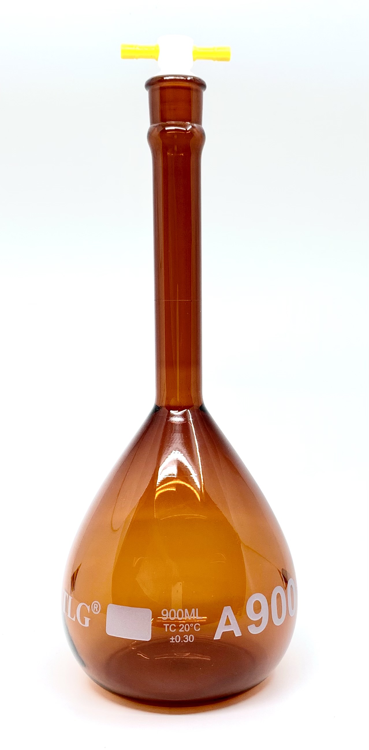 Buy Online – Volumetric Flask, Low Actinic Amber, 900mL, Wide Mouth ...