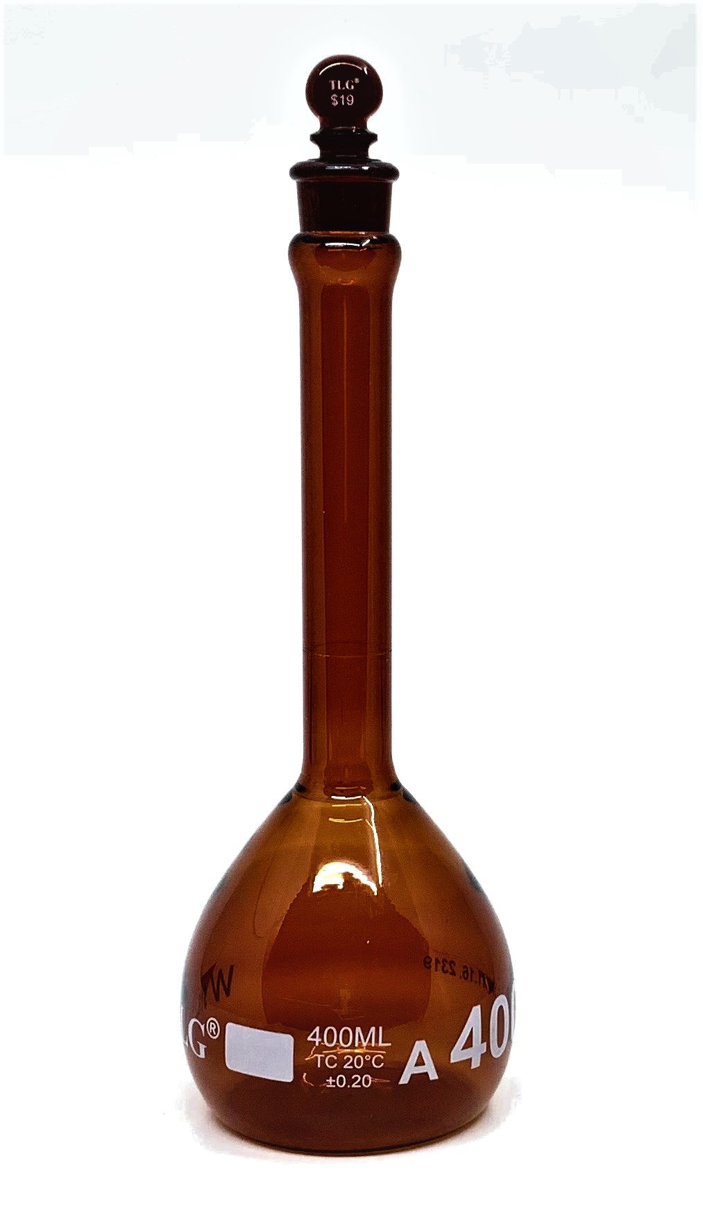 Buy Online – Volumetric Flask, Low Actinic Amber, 400mL, Wide Mouth ...