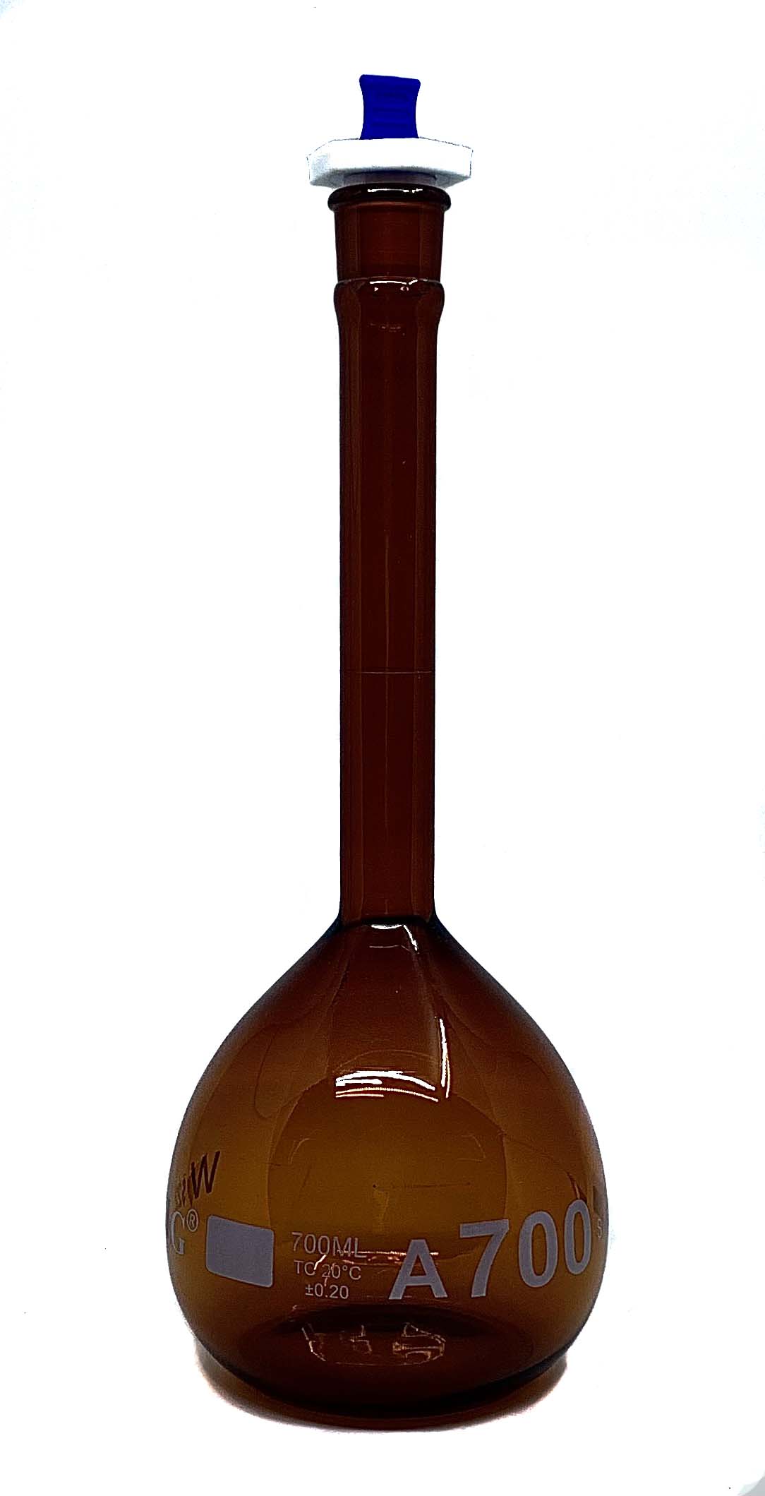Buy Online – Volumetric Flask, Low Actinic Amber, 700mL, Wide Mouth, PE ...
